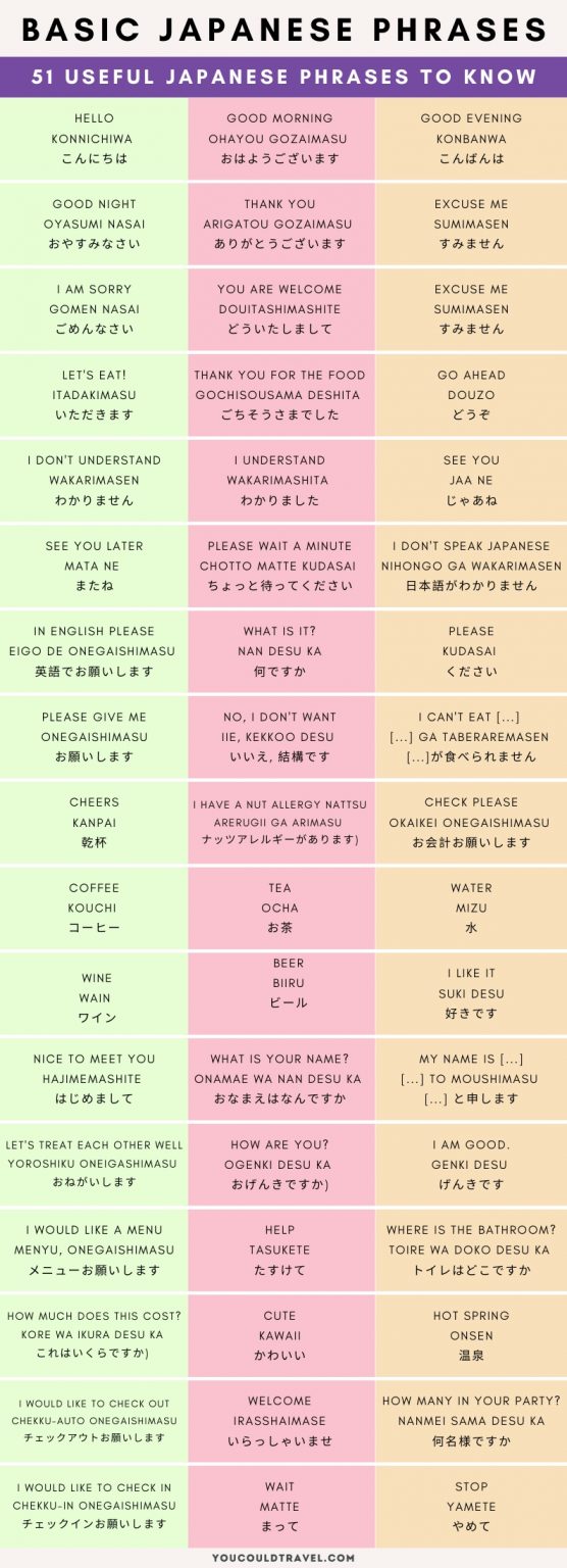 Most Useful Japanese Phrases for Tourists – You Could Travel