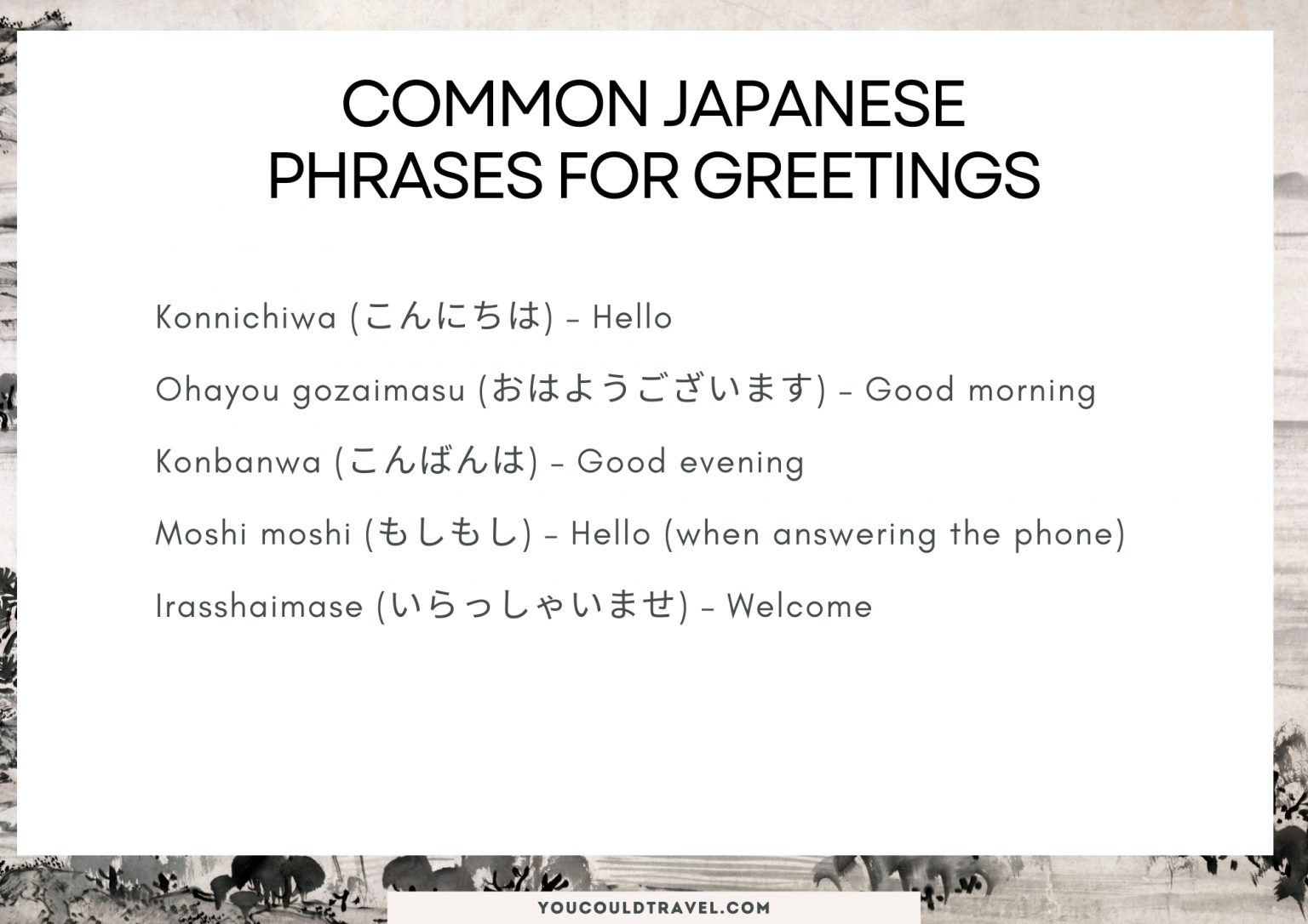 Most Useful Japanese Phrases for Tourists – You Could Travel