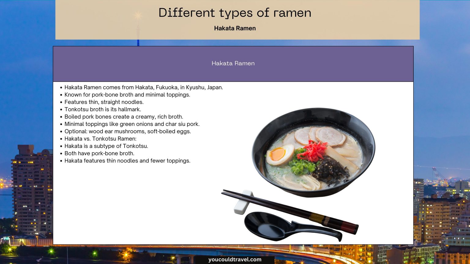 Different types of ramen – You Could Travel